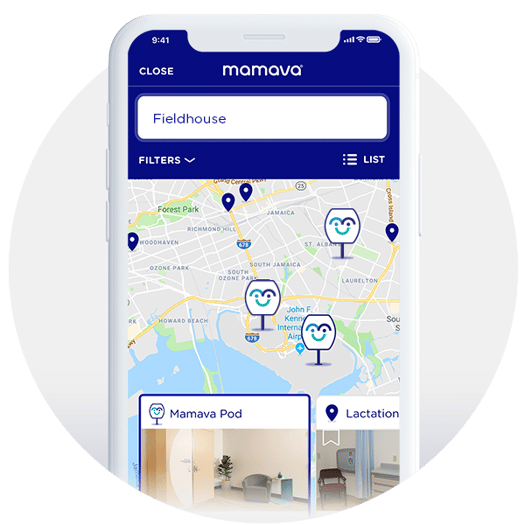 How can I find a Mamava pod or other places to pump or breastfeed?