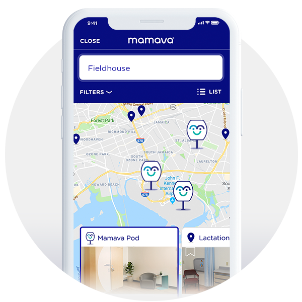 How can I find a Mamava pod or other places to pump or breastfeed?